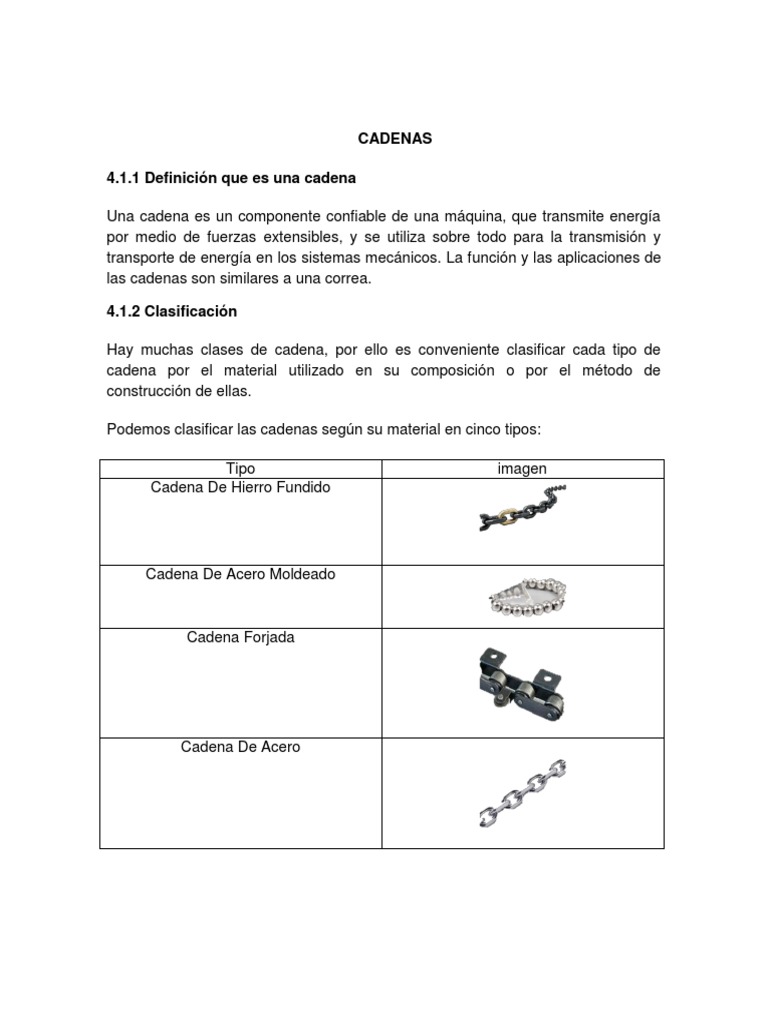 Cadenas | PDF | Engranaje | Acero