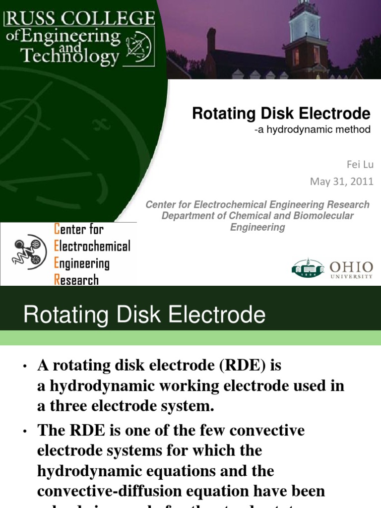 Rotating Disk Electrode: - A Hydrodynamic Method | PDF ...