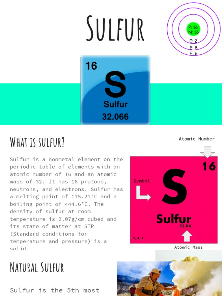 Sulfur Element Assignment.pptx | Sulfur | Chemical Elements