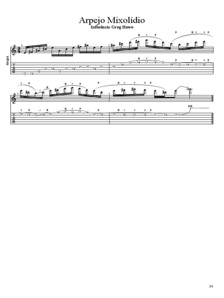 Arpejo Mixolídio (Greg Howe) PDF | PDF