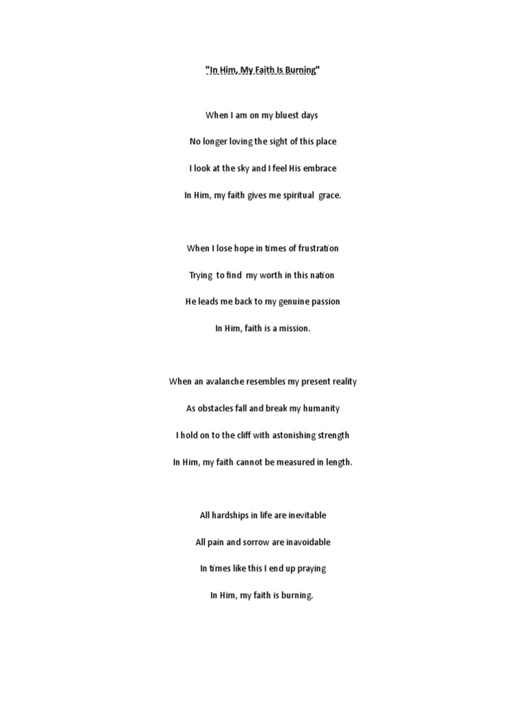 Poem Faith RS | PDF | Self-Improvement | Religion & Spirituality