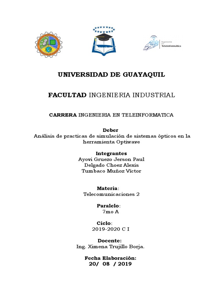 Analisis de Simulacion de Sistemas Opticos (OptiSystem) | PDF | Óptica | Electrónica