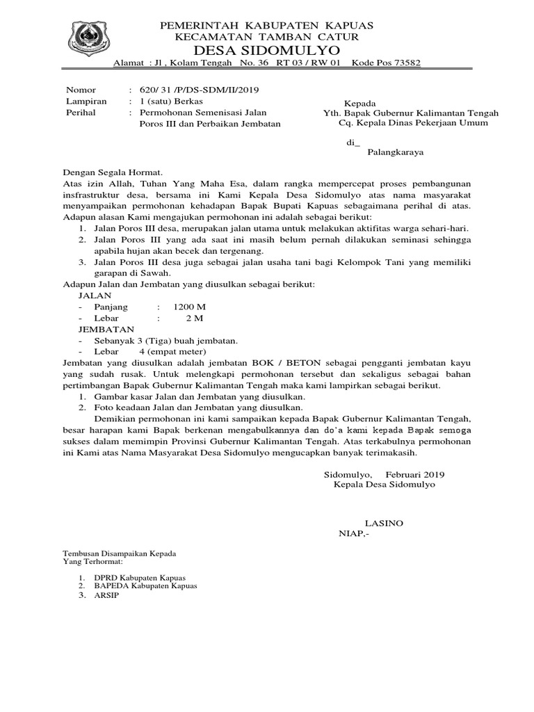 Contoh Proposal Pengaspalan Jalan | PDF