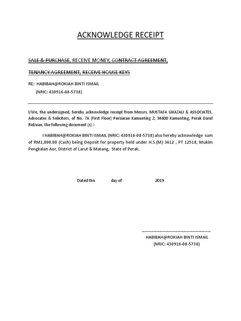 Acknowledge Receipt | PDF