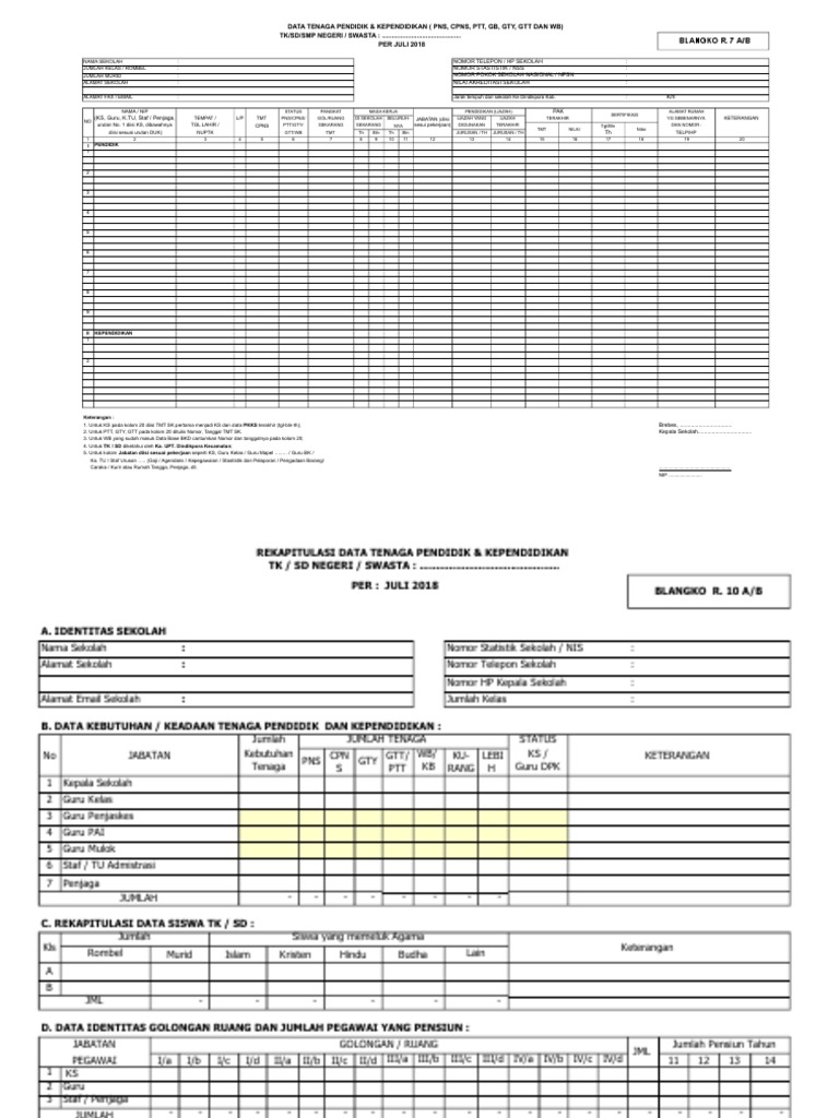 Format Data PTK r7 Dan r101 | PDF