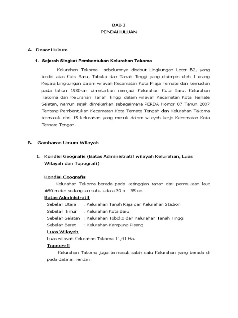 LPP Kel. Takoma | PDF