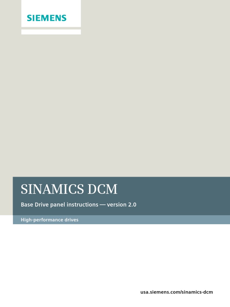 Sinamics DCM: Base Drive Panel Instructions - Version 2.0 | PDF ...