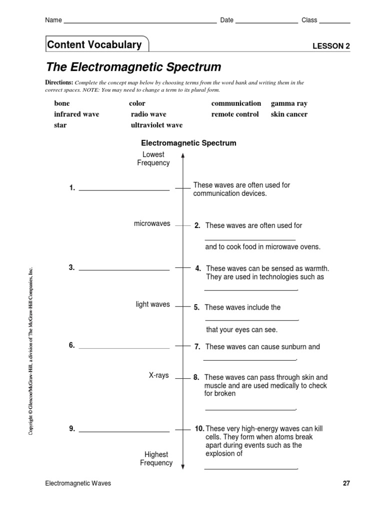 Electromagnetic Spectrum Class Handouts | PDF | Electromagnetic ...