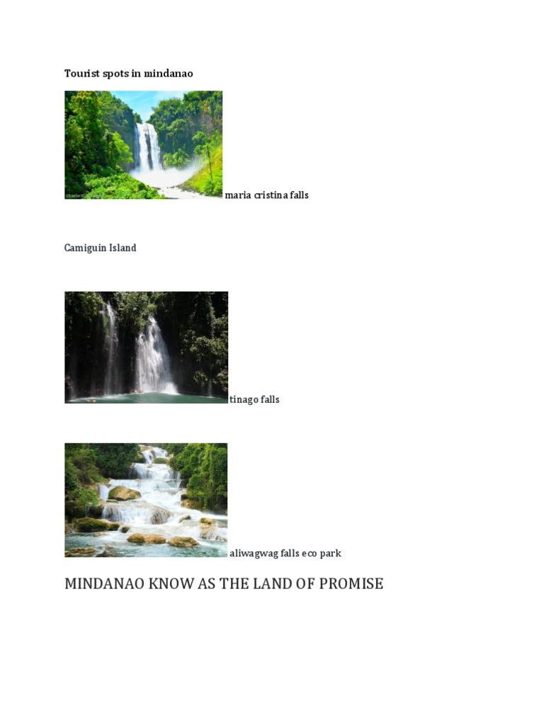 Mindanao Tourist Spots With Names