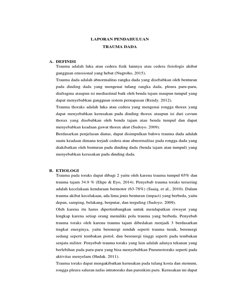 Panduan Lengkap Trauma Dada | PDF