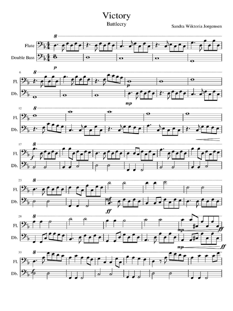 Victory Two Steps From Hell Double Bass and Flute Duet1 | PDF