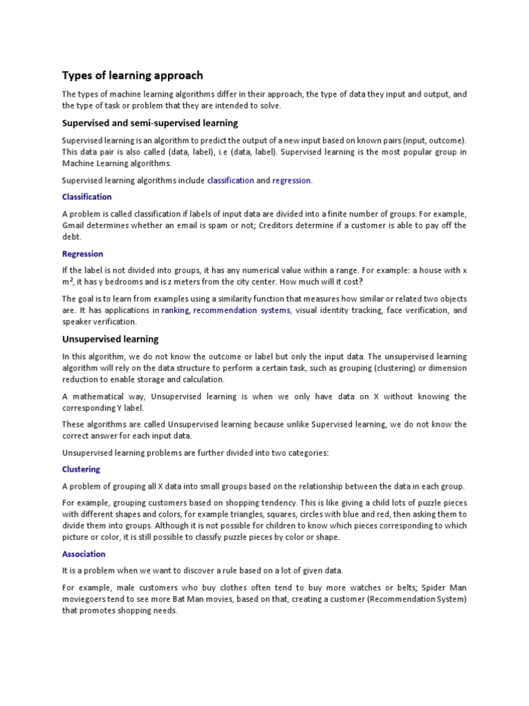 Types of Learning Approach: Supervised and Semi-Supervised Learning ...