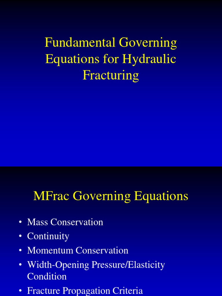Fundamental Governing Equations For Hydraulic Fracturing | PDF | Fracture | Fluid Dynamics