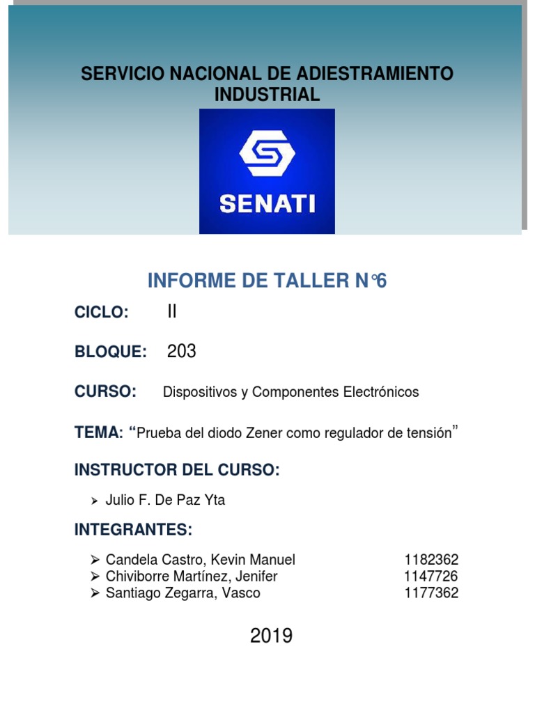 Informe de Taller N 6 | PDF | Diodo | Electrónica