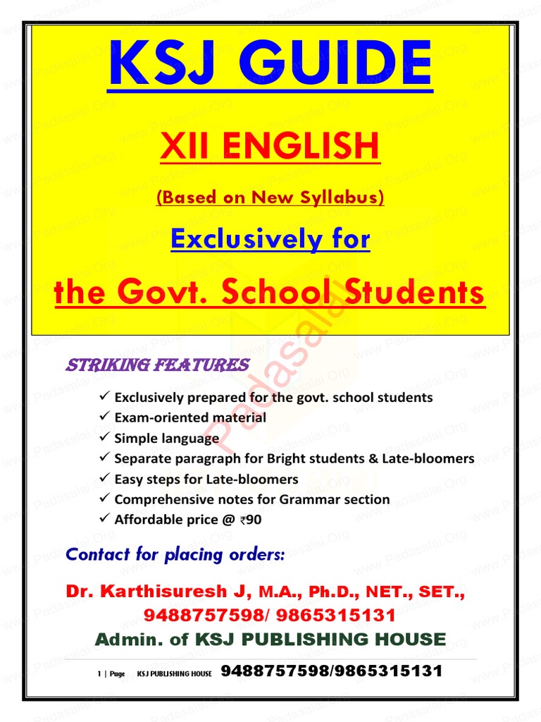 12th English Study Materials | PDF | Languages | Language Arts & Discipline