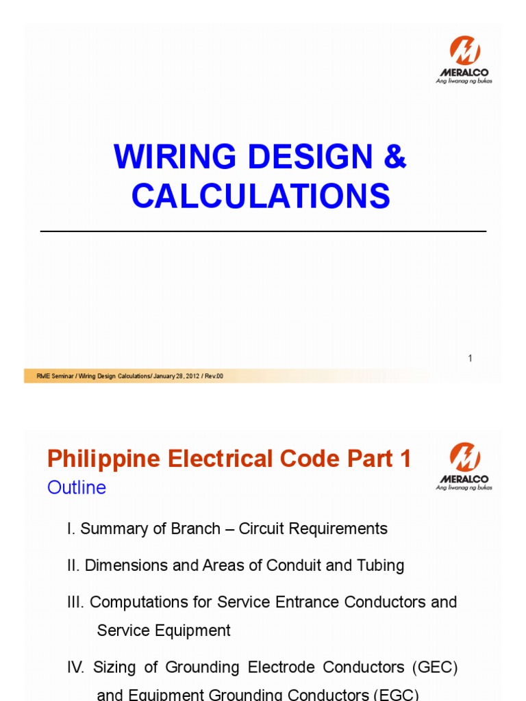 Wiring Design Calculations Overview | PDF | Electrical Wiring ...