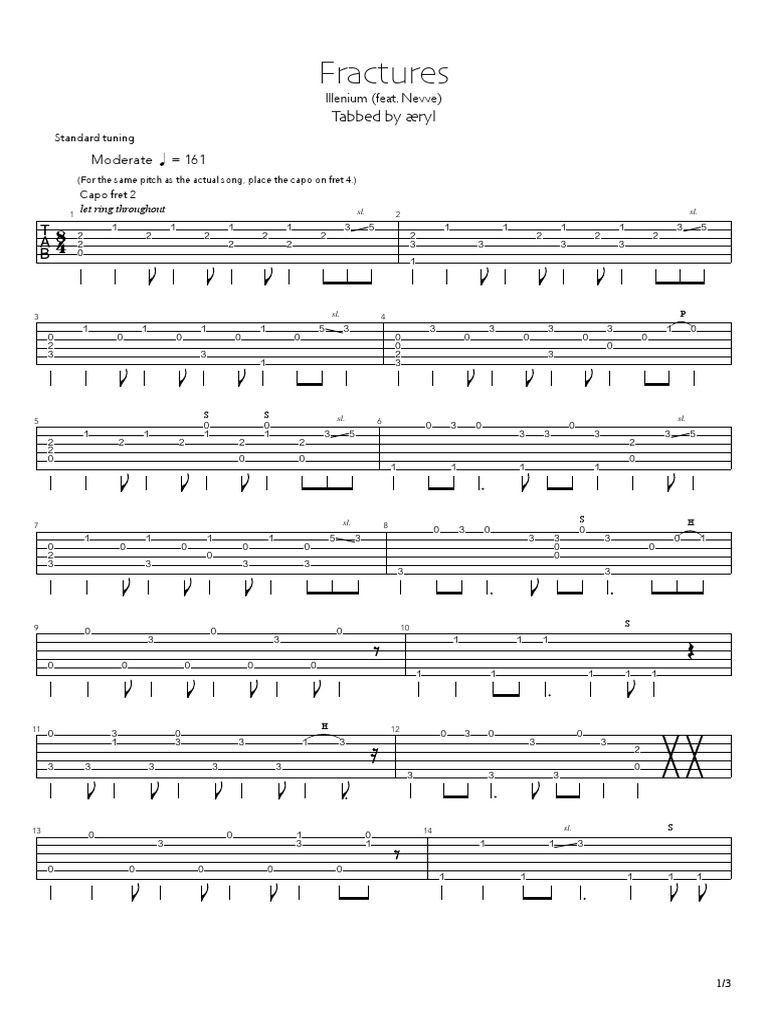 Fractures: Tabbed by Æryl | PDF | Music Technology | European Musical ...