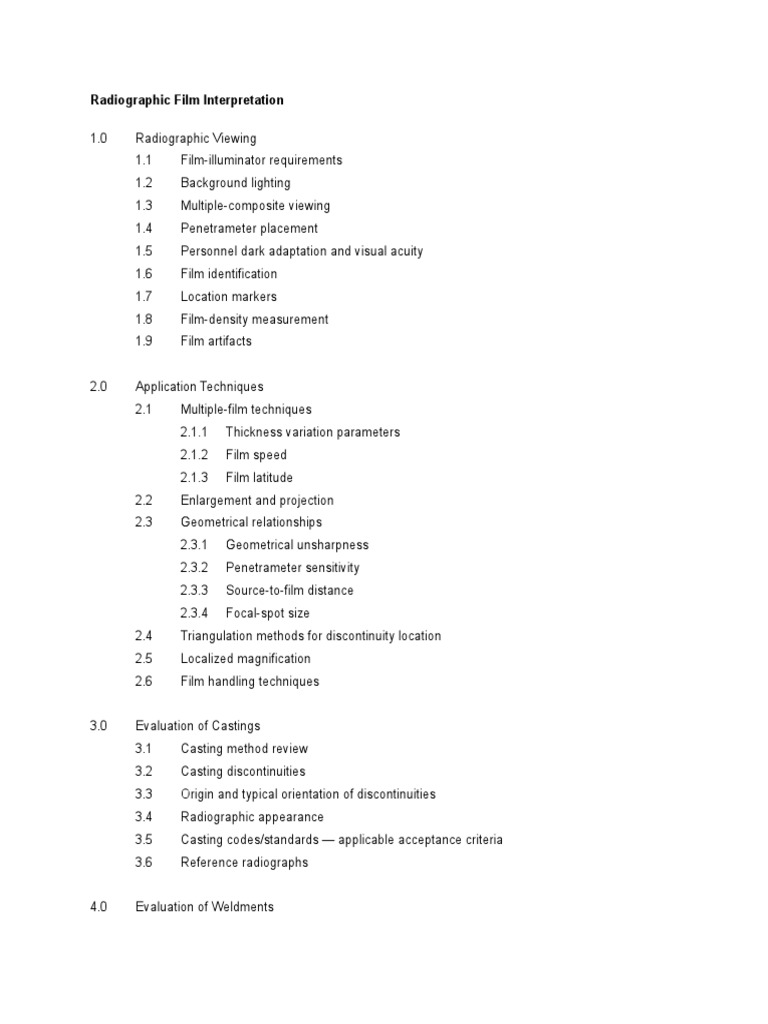 Radiographic Film Interpretation | PDF | Casting (Metalworking ...