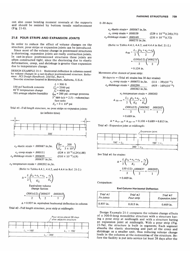 Shrinkage Strip Calculation | PDF