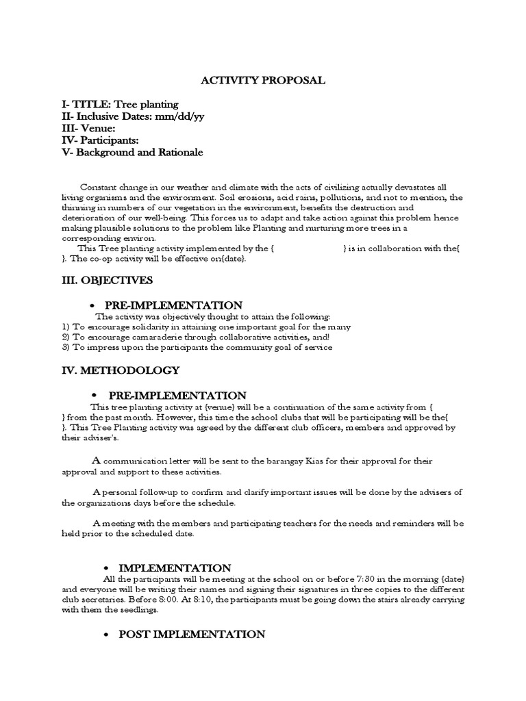 Activity Proposal | PDF | Natural Environment | Nature