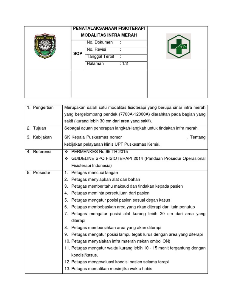 Contoh Sop Infrared | PDF
