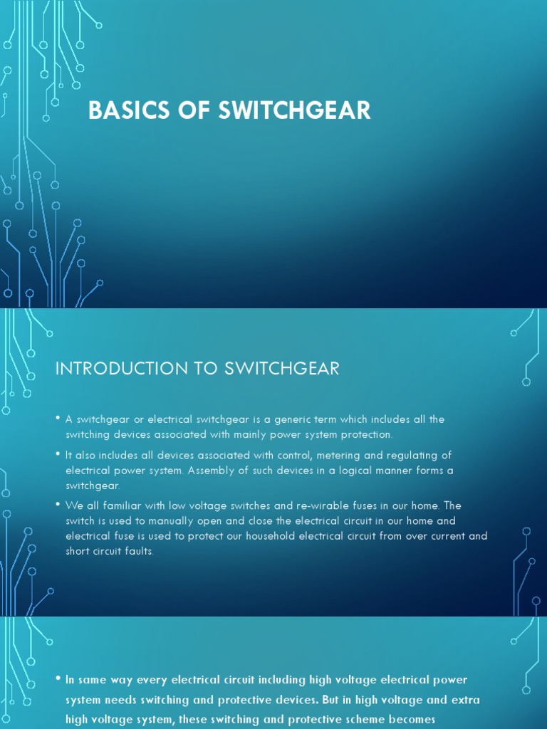 Basics of Switchgear | PDF | Fuse (Electrical) | High Voltage