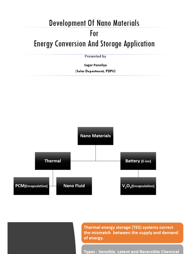 Development of Nano Materials For Energy Conversion and Storage ...