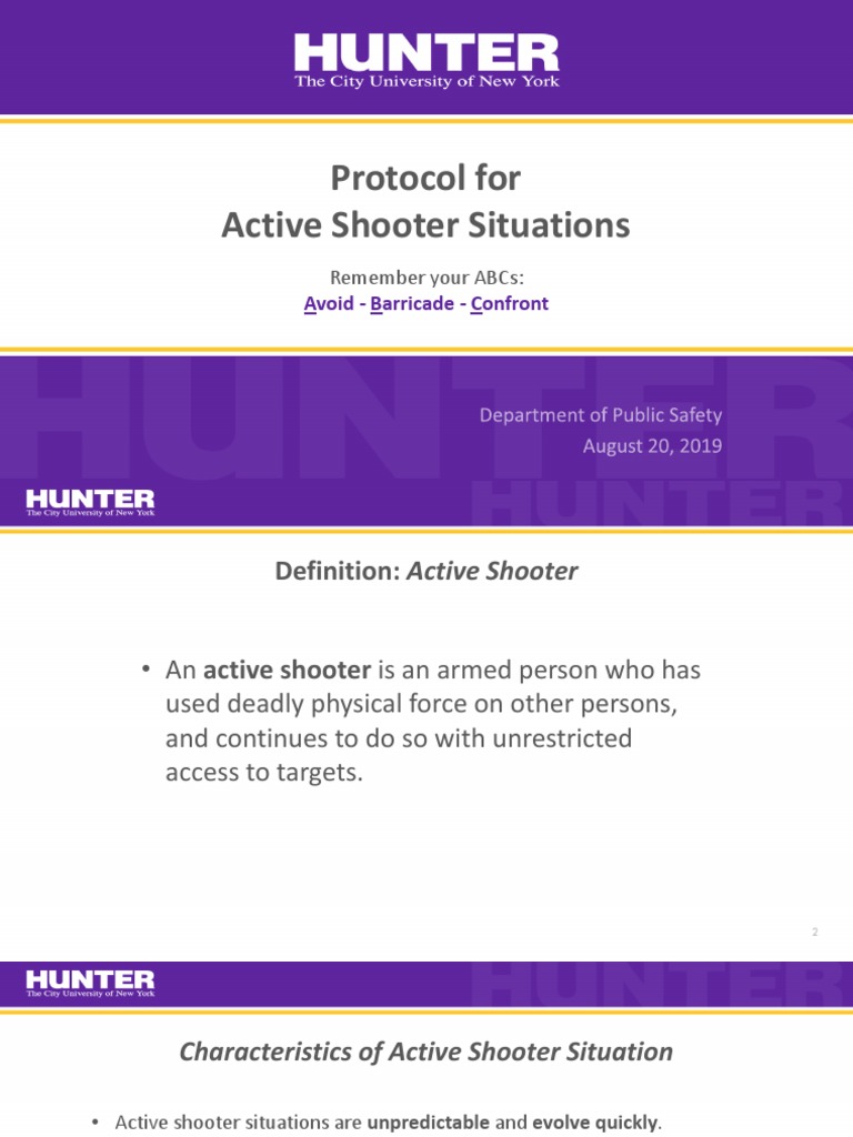 Active Shooter Protocol: Avoid, Barricade, Confront | PDF | Ios | Computing And Information ...
