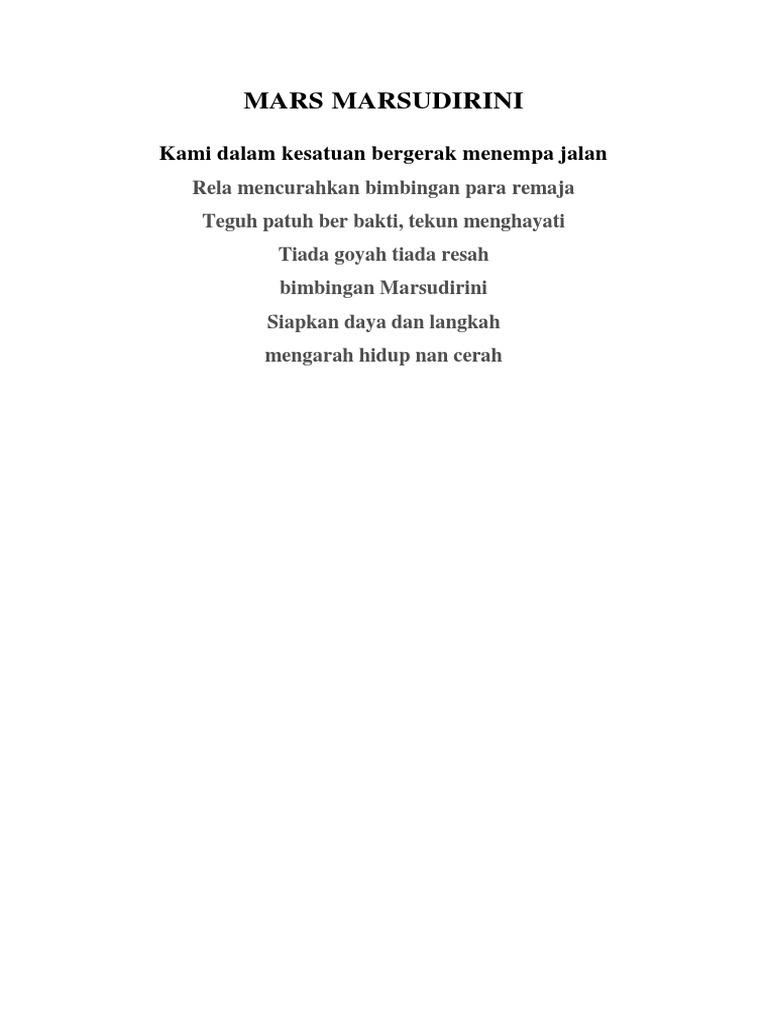 Mars Marsudirini: Semangat dan Bimbingan | PDF | Gaya Hidup