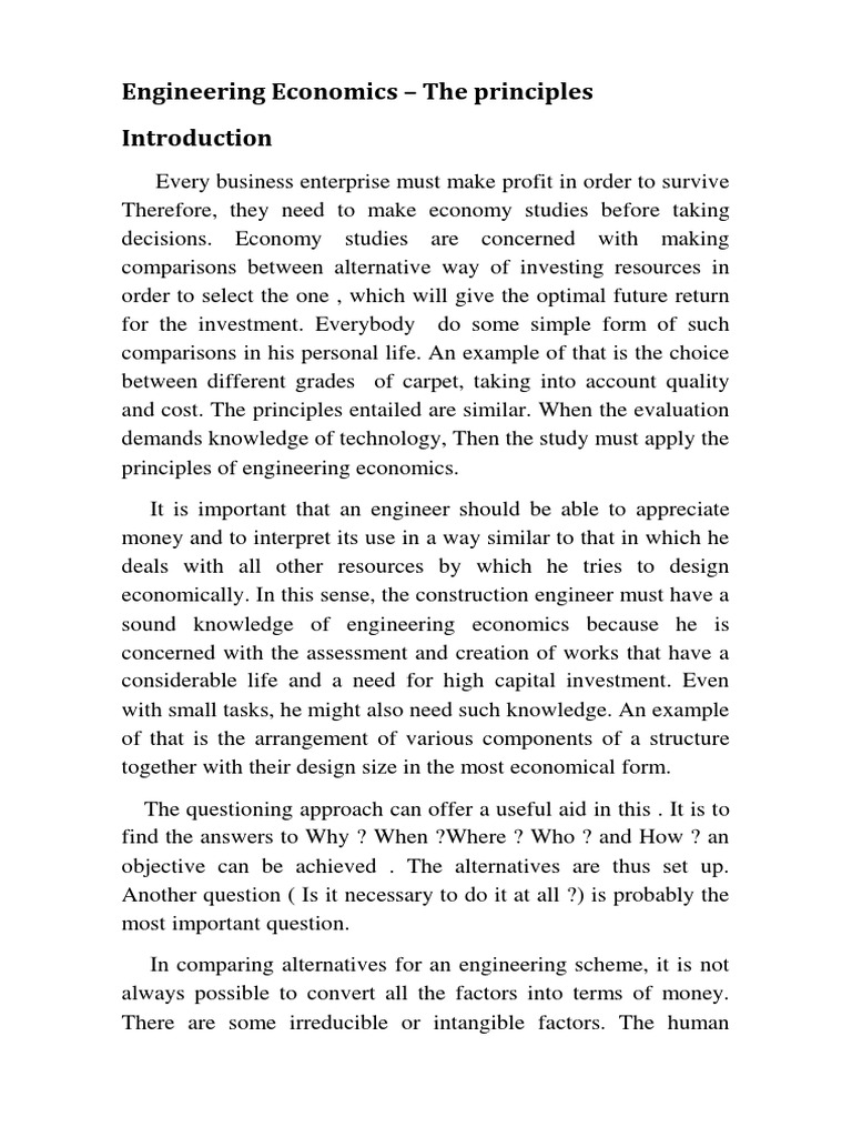 Engineering Economics Principles Explained | PDF | Depreciation | Value ...