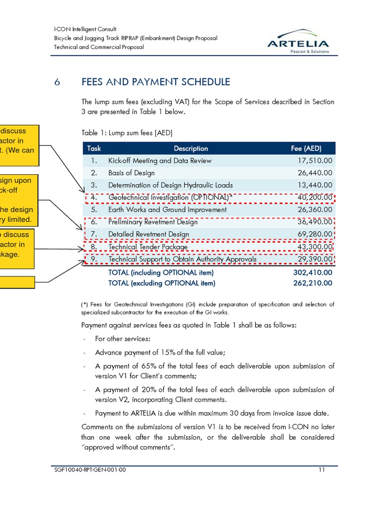 6 Fees and Payment Schedule: Task Description Fee (AED) | PDF | Business