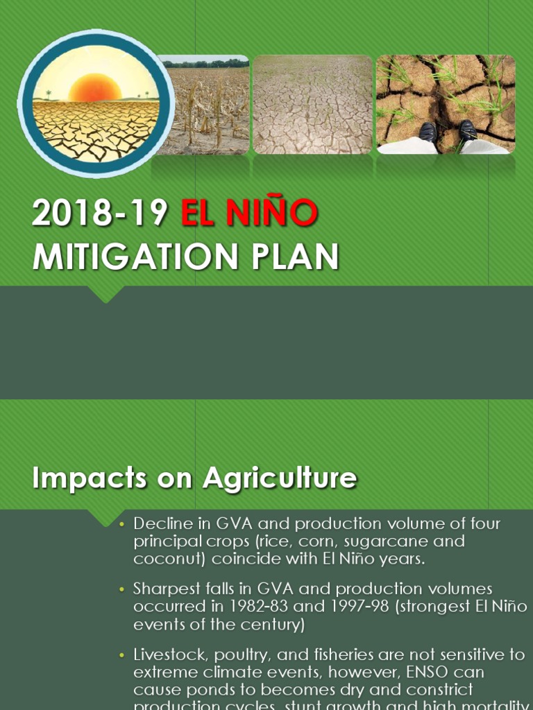 Elnino Mitigation Plan Scrib | PDF | El Niño | Drought