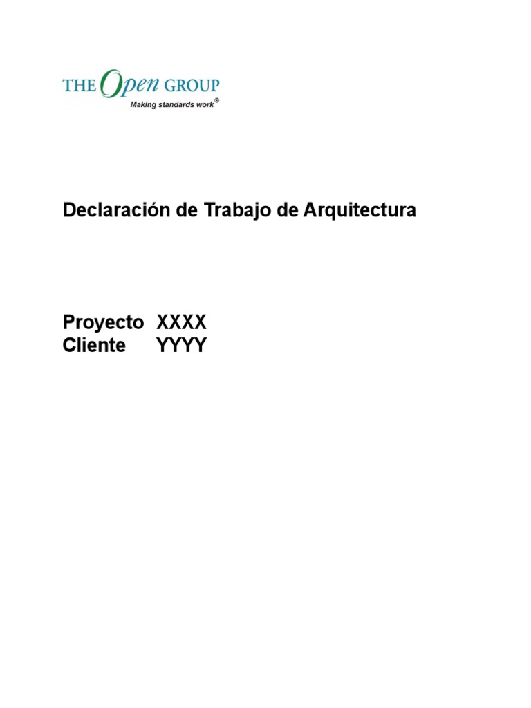 TOGAF 9 Template - Statement of Architecture Work Adaptado | PDF ...