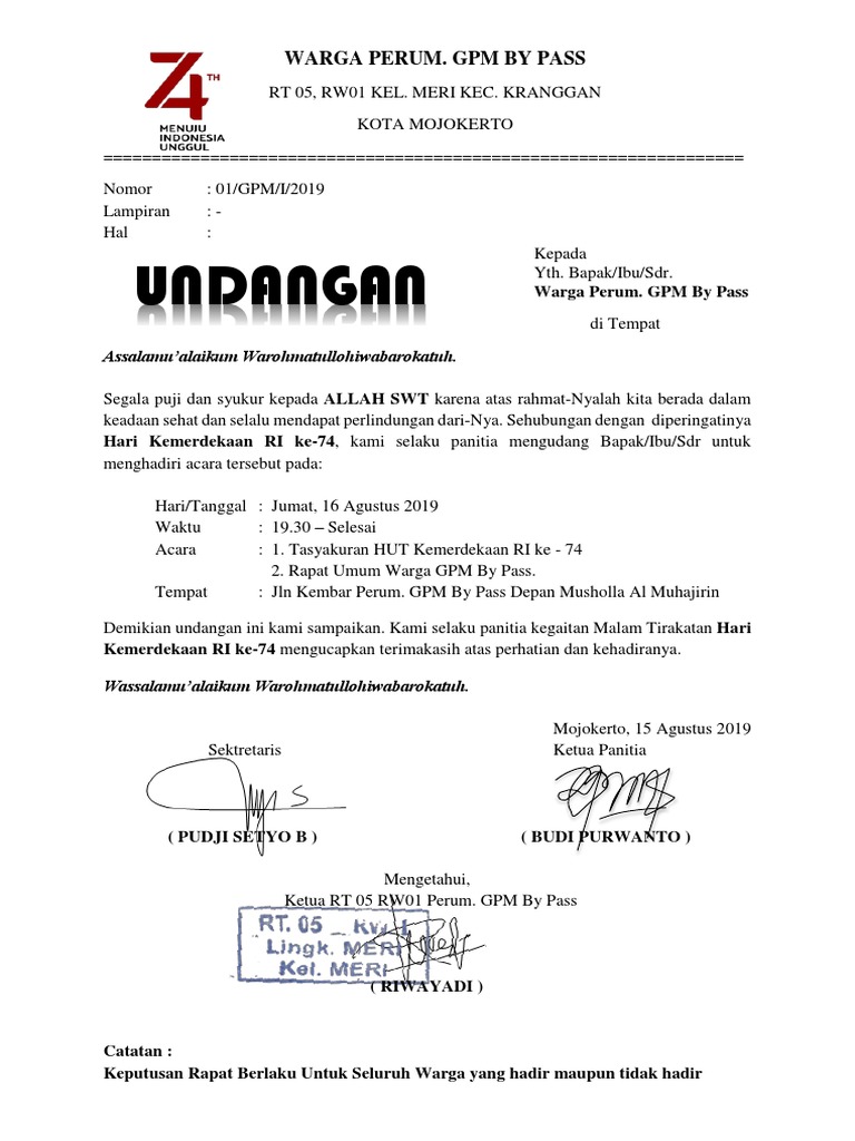 Undangan Malam Tirakatan PDF | PDF