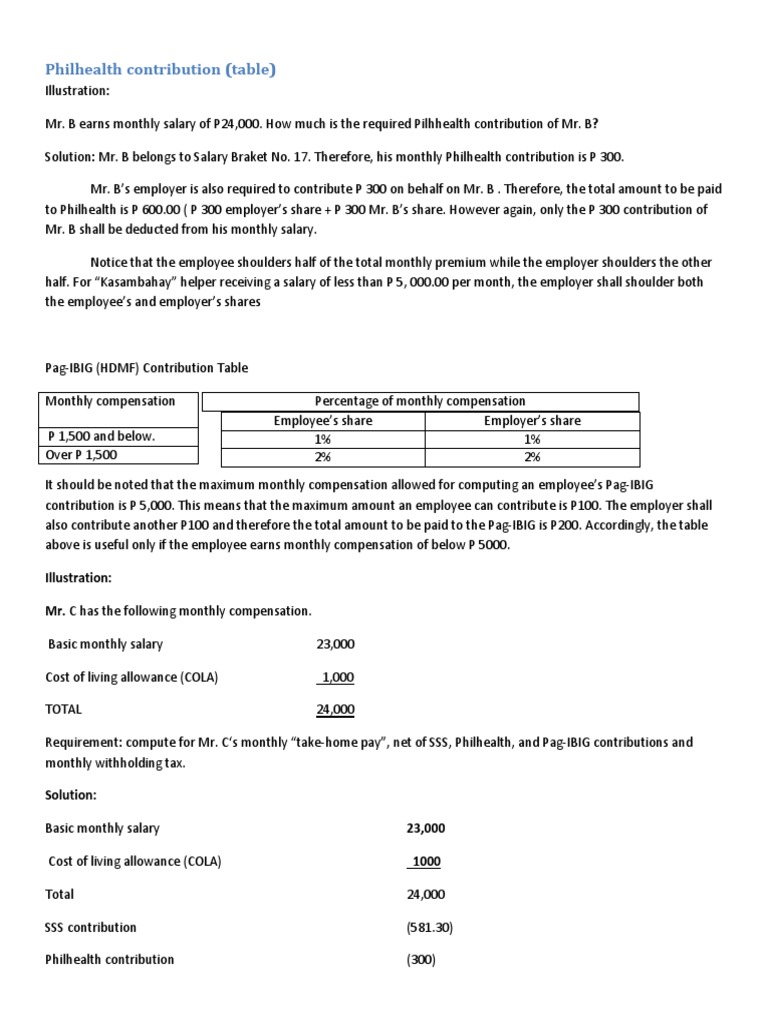 Philhealth Contribution Computation Guide | PDF | Value Added Tax ...