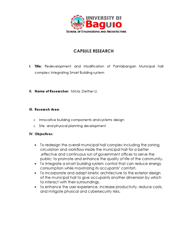 Micla-Capsule Research Proposal | PDF | Building Automation | Automation