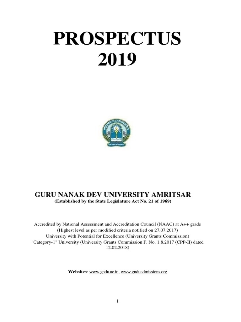 Prospectus2019 20 PDF | PDF | University | University And College Admission
