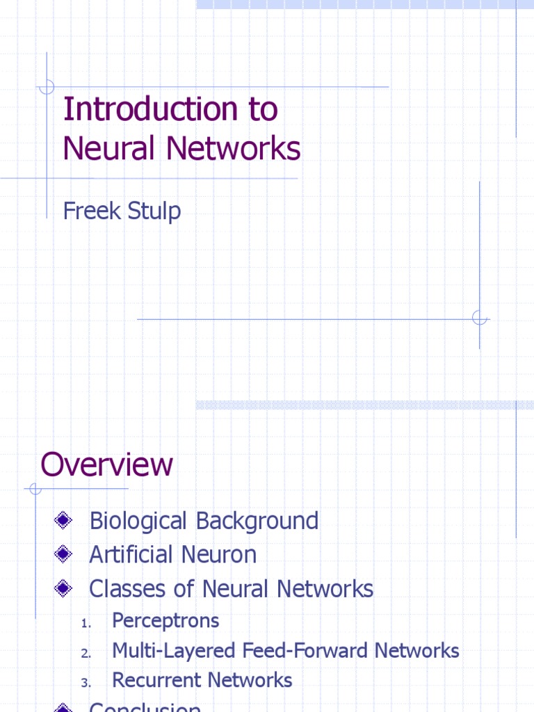 Introduction To Neural Networks: Freek Stulp | PDF | Neuroscience ...
