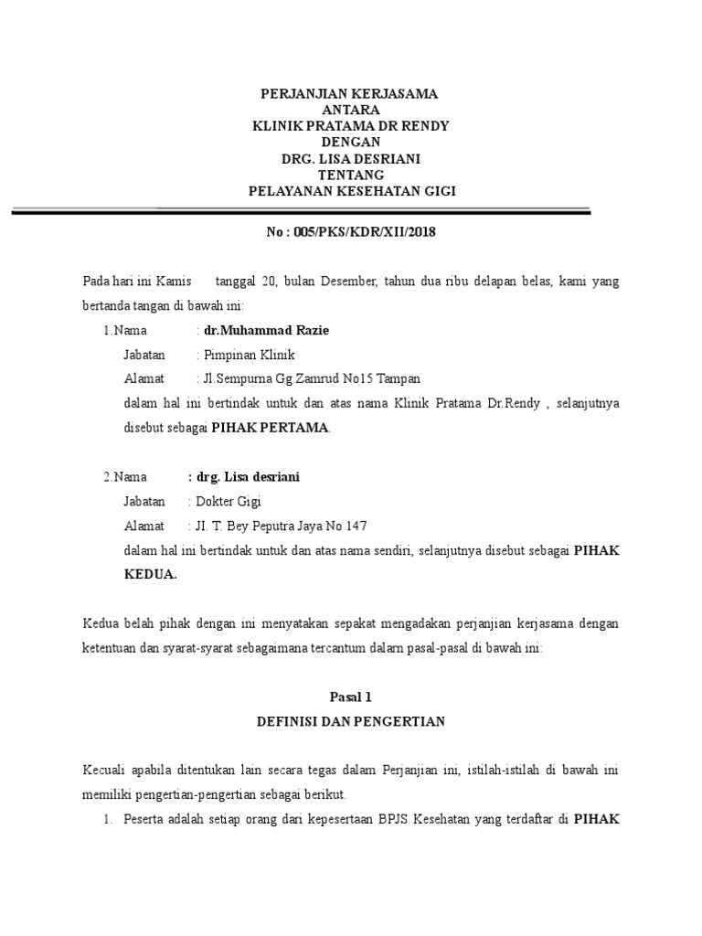 Mou Klinik Dan Dokter | PDF