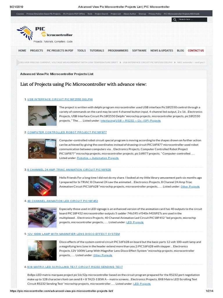 Advanced View Pic Microcontroller Projects List (1767) PIC ...
