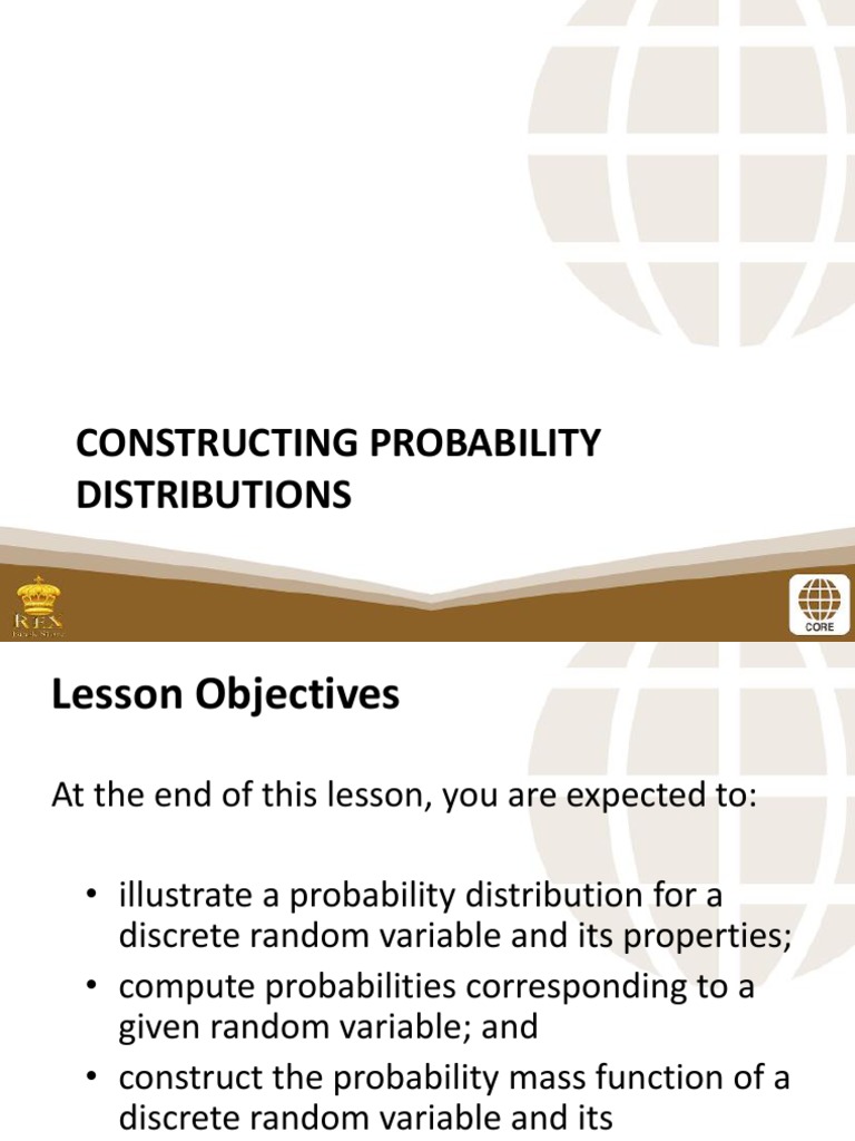 PSUnit I Lesson 2 Constructing Probability Distributions | PDF | Probability Theory | Random ...