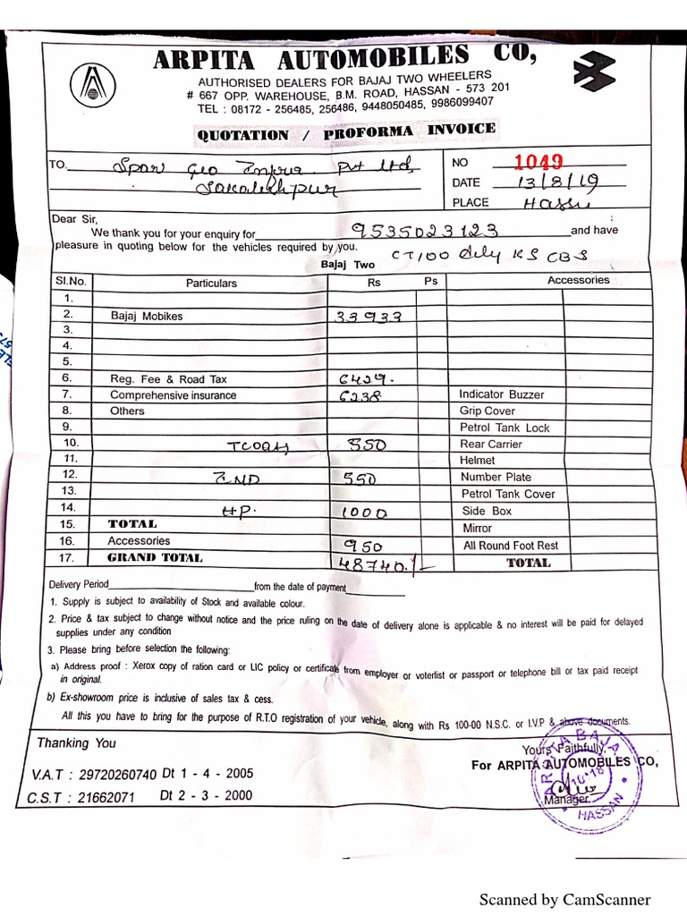 Bike Quotation | PDF