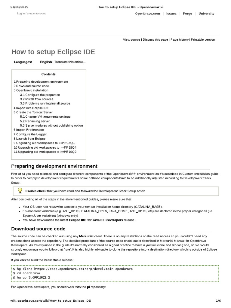 Eclipse Setup For Openbravo Devs Pdf Eclipse Software
