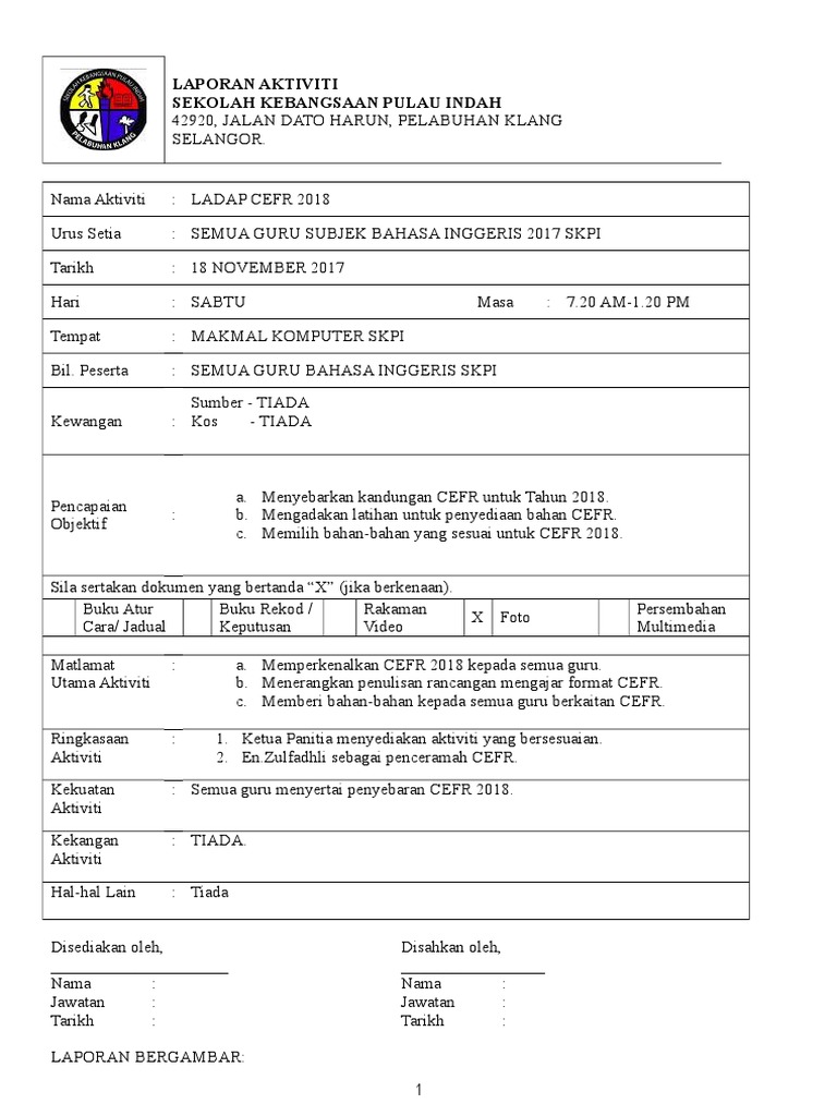 Laporan Ladap Cefr Bahasa Inggeris 2017 | PDF
