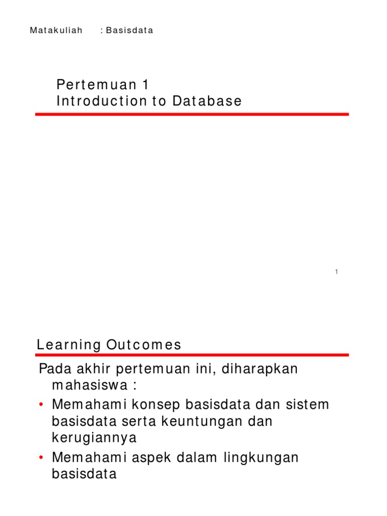 Introduction Basis Data | PDF | Data Model | Databases