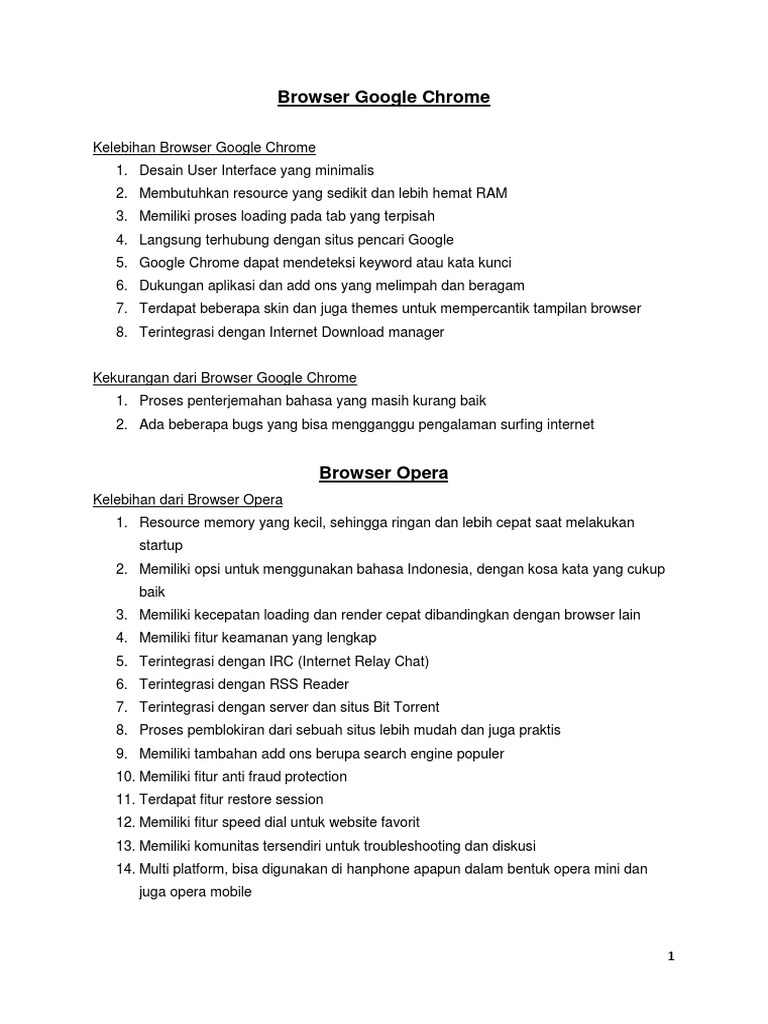 10 Kelebihan Dan Kekurangan Browser Google Chrome | PDF