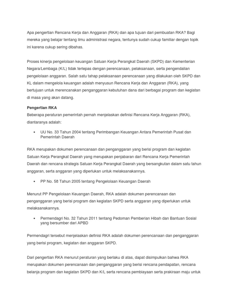 Rka | PDF | Karier & Perkembangan | Pengelolaan Keuangan & Uang