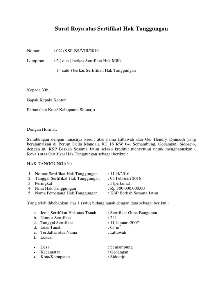 Surat Roya | PDF | Hukum