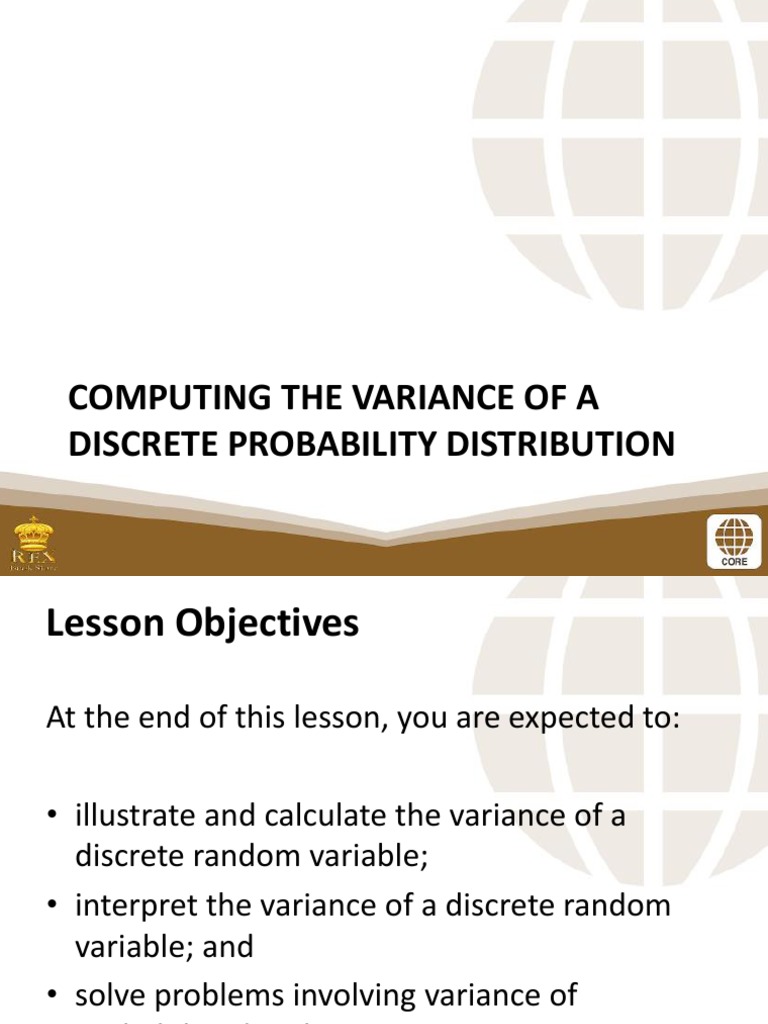 PSUnit I Lesson 4 Computing The Variance of A Discrete Probability Distribution | Download Free ...