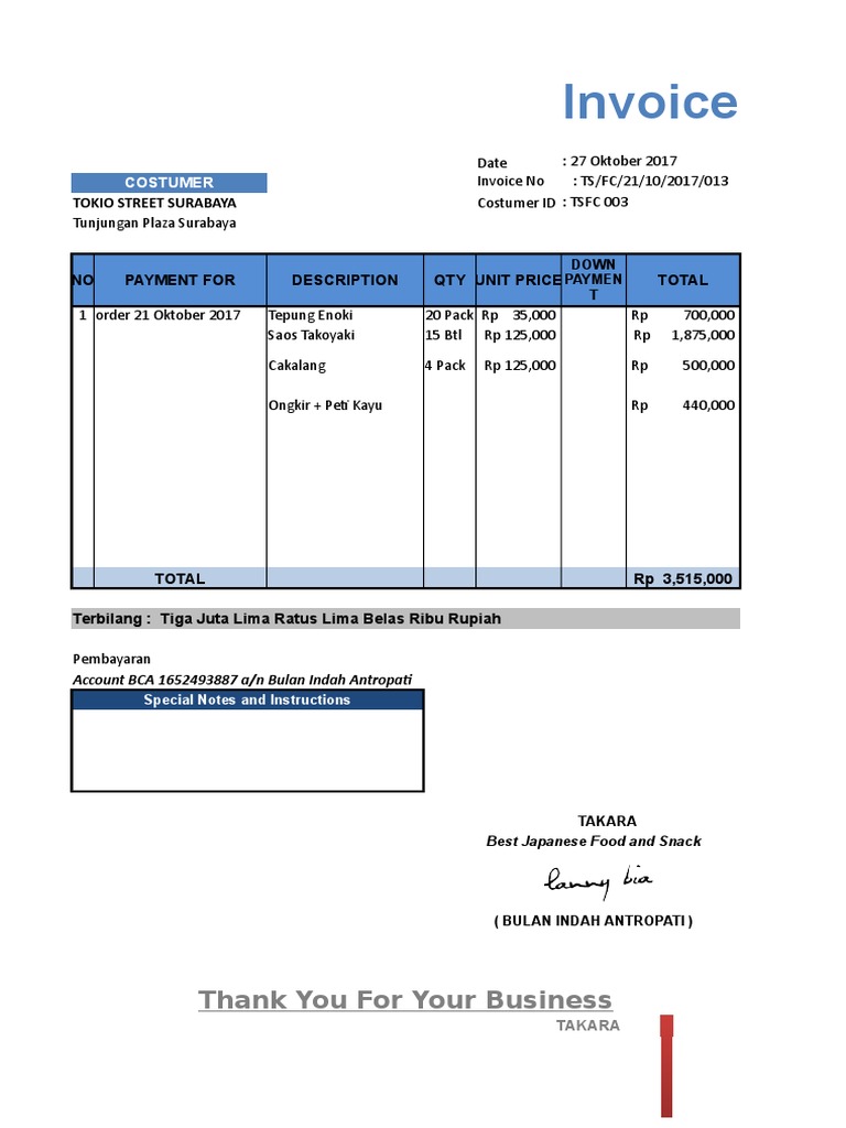 Contoh Invoice | PDF